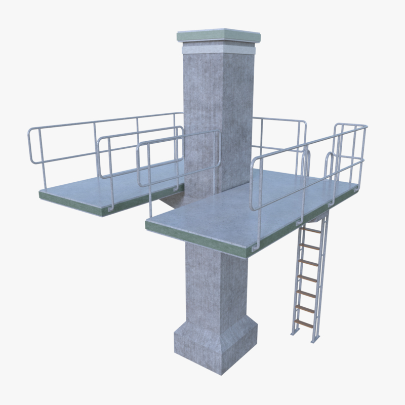 diving tower 3d obj