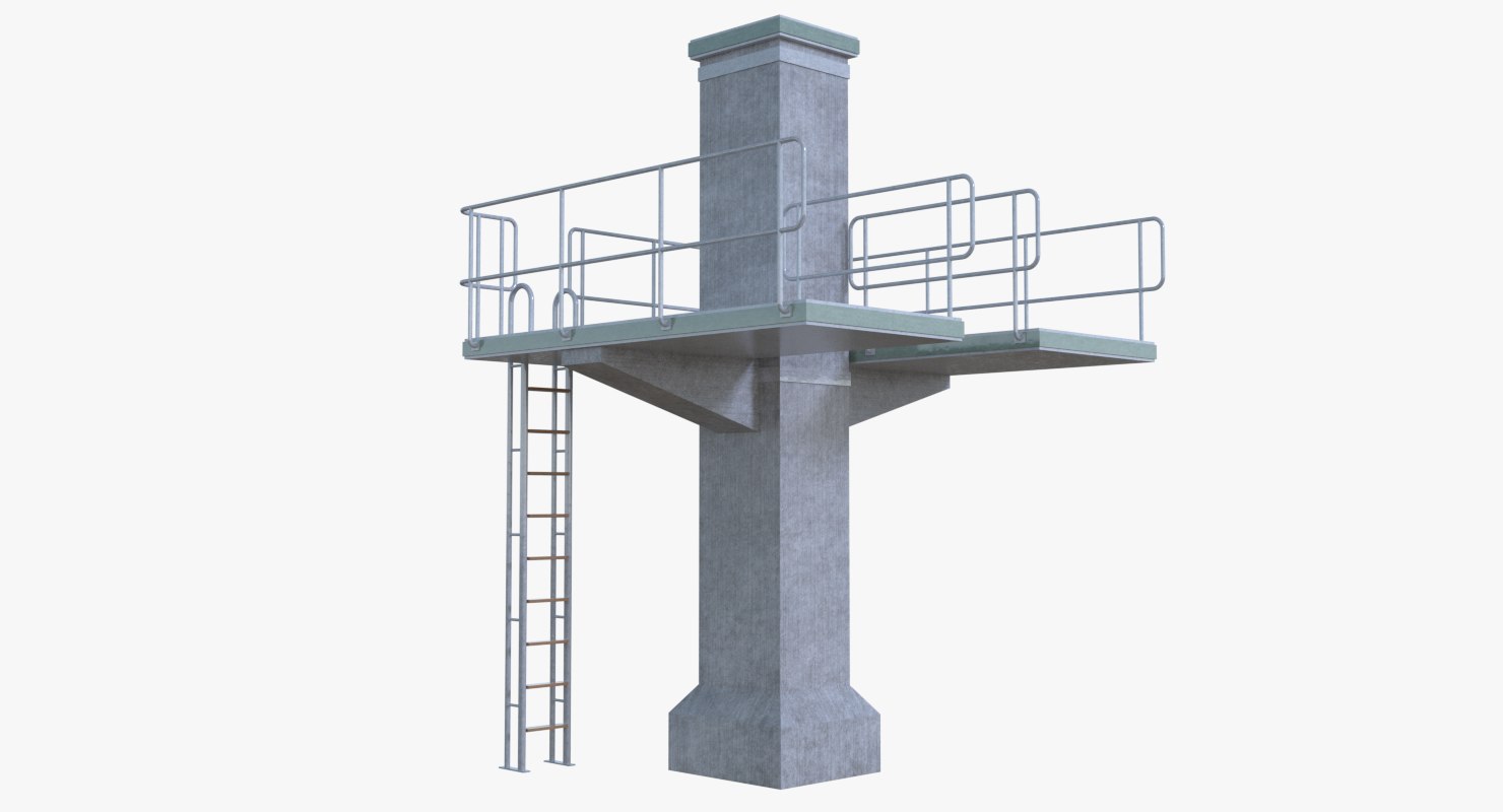 diving tower 3d obj