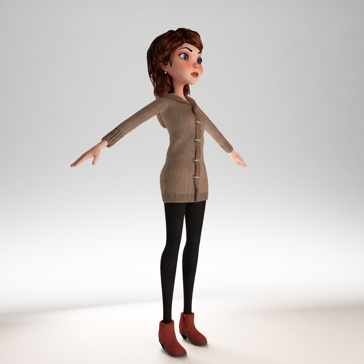 Rigged Cartoon Girl Character 3d Max
