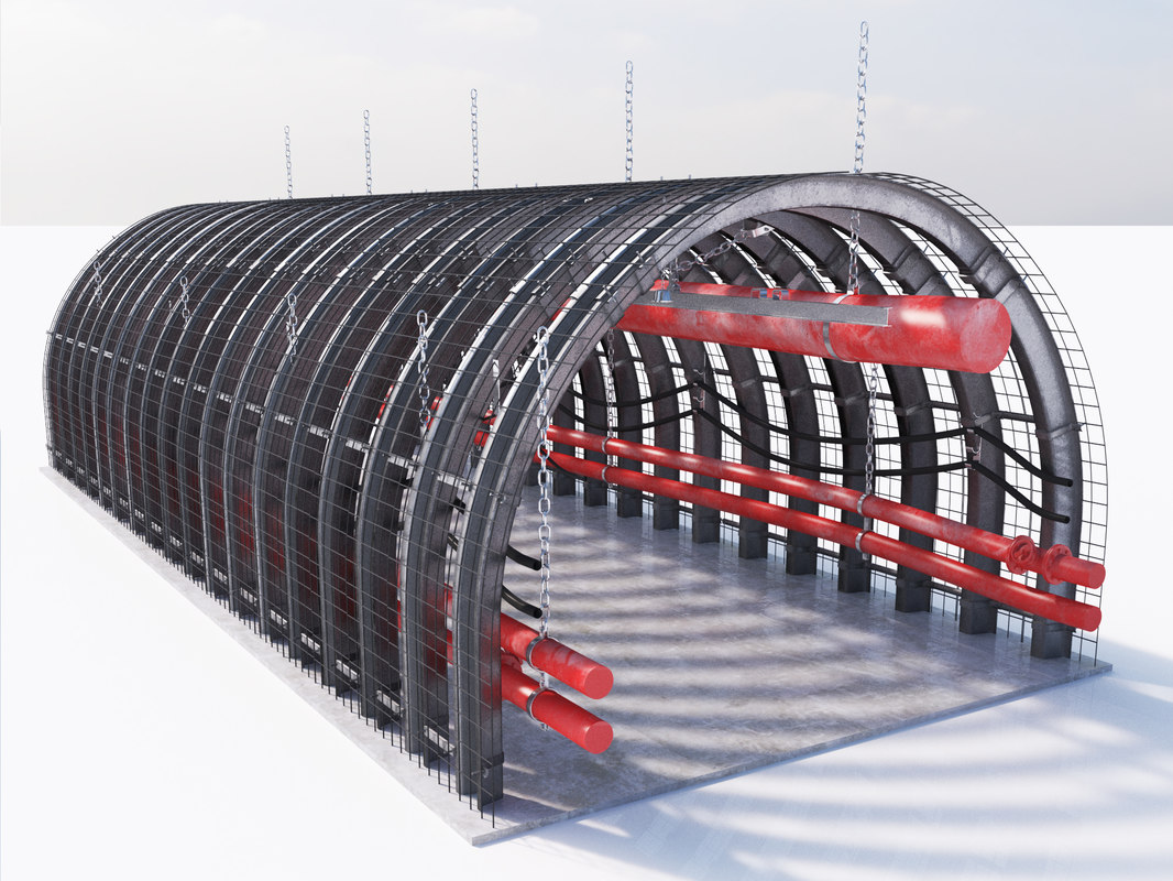 tunnel corridor elevation 3d model