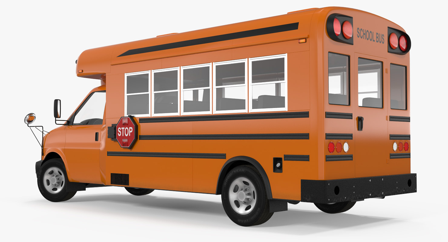 small school bus simple 3ds