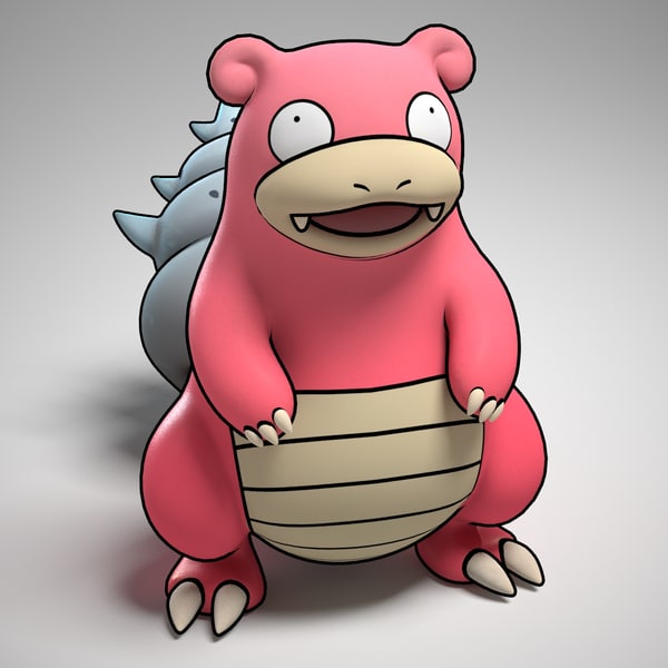 slowbro pokemon 3d obj