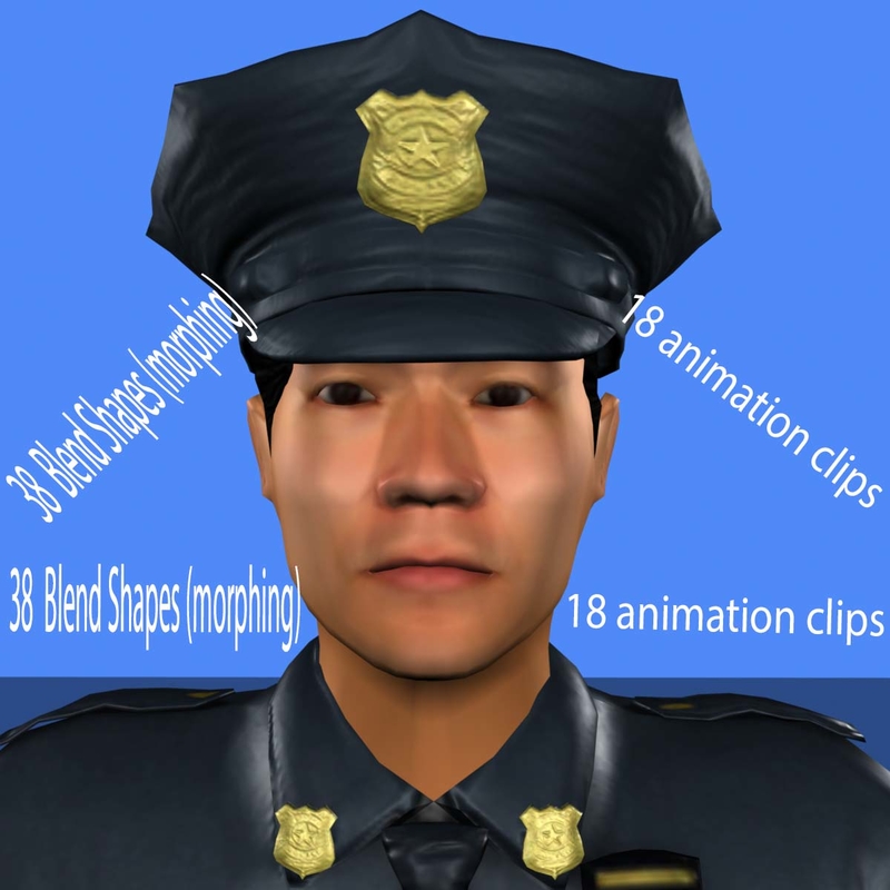 3d model police animation