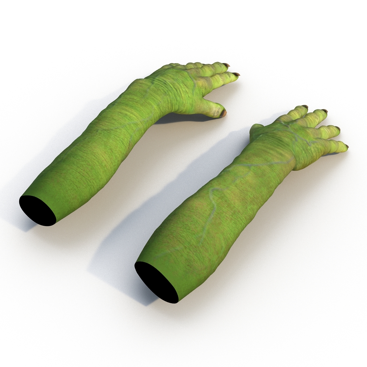 3d model green orc hands rigged