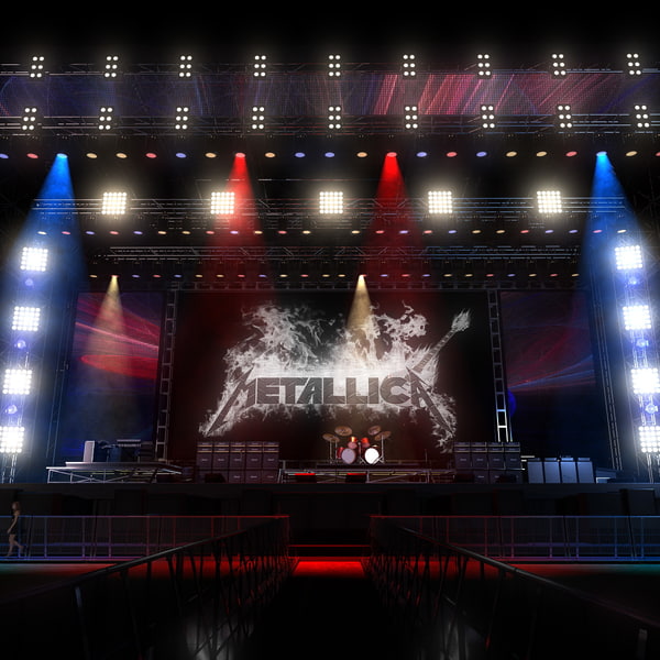 3d model mega live stage set
