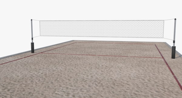volleyball court 3d obj
