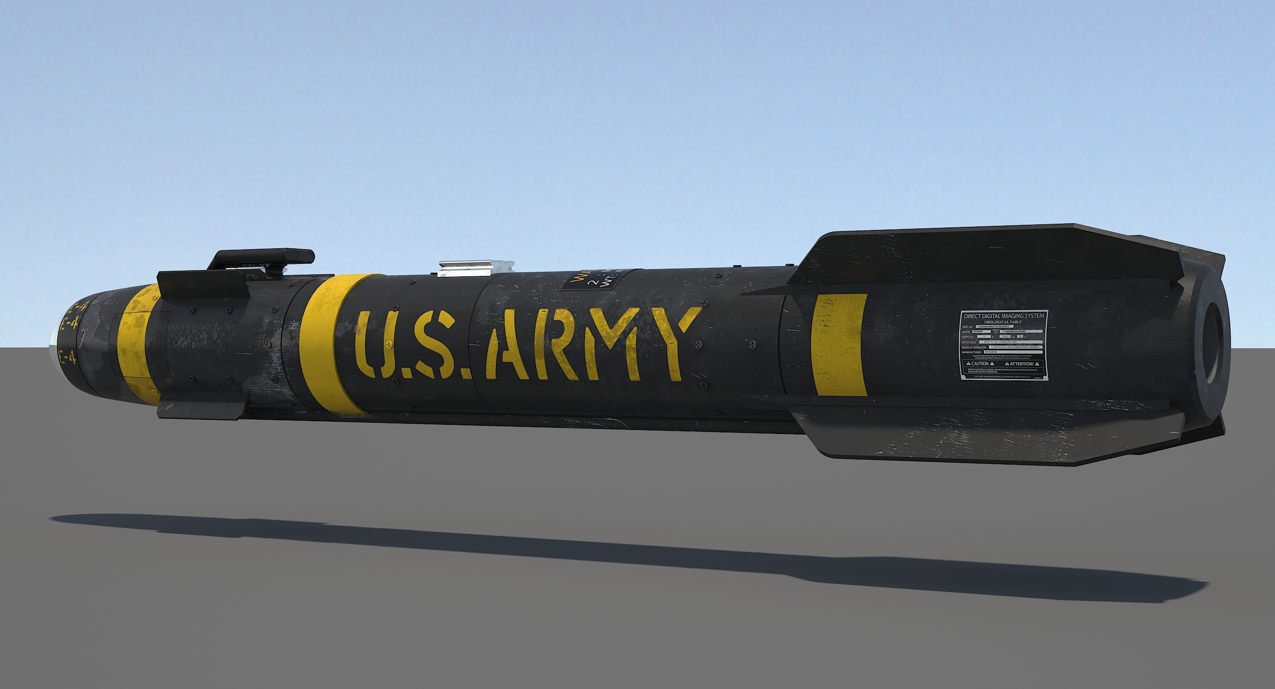 3d model agm-114 hellfire missile