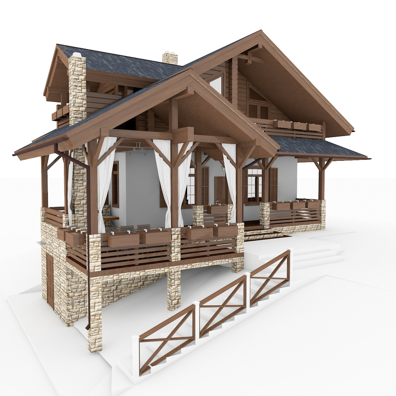 3d house chalet model