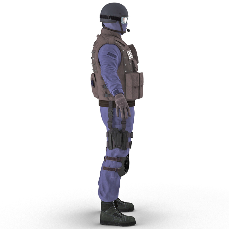 3d model swat policeman rigged