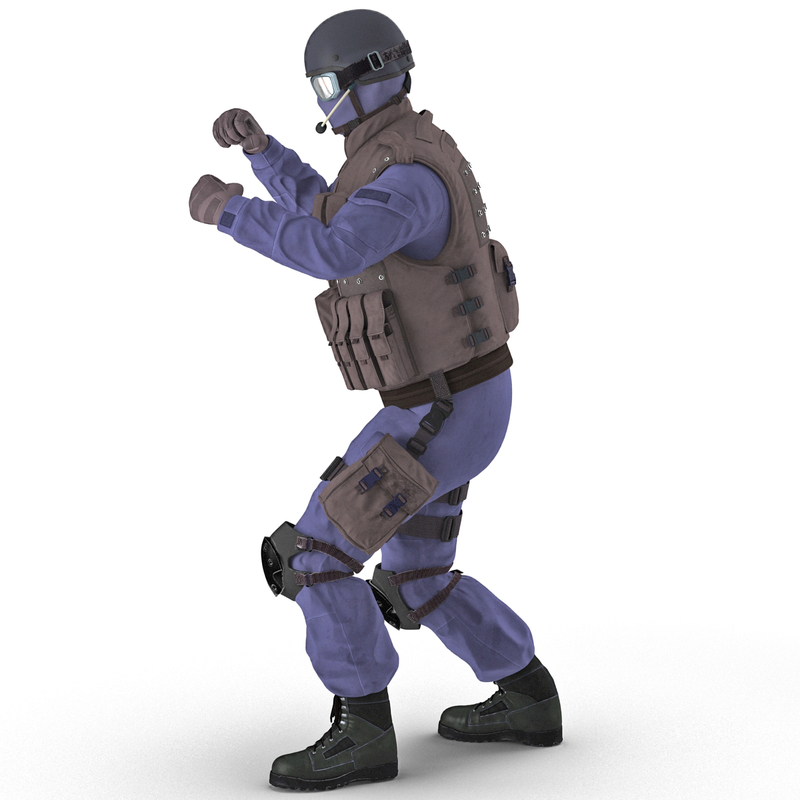 3d model swat policeman rigged