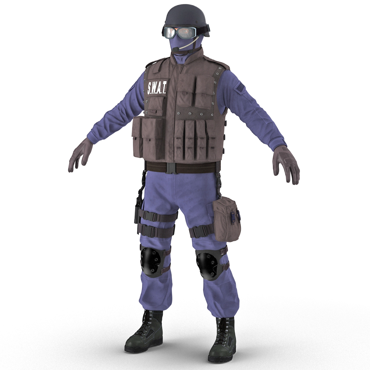 3d model swat policeman rigged