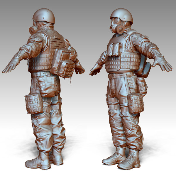 3d zbrush sas soldier set model