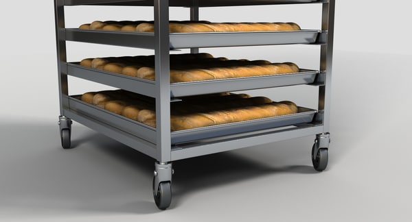 3d obj commercial bread rack