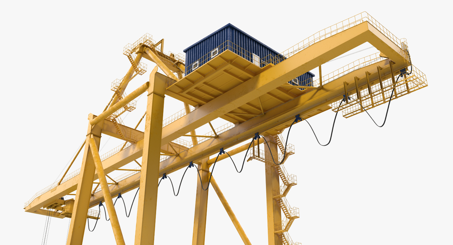 quayside container crane rigged 3d model