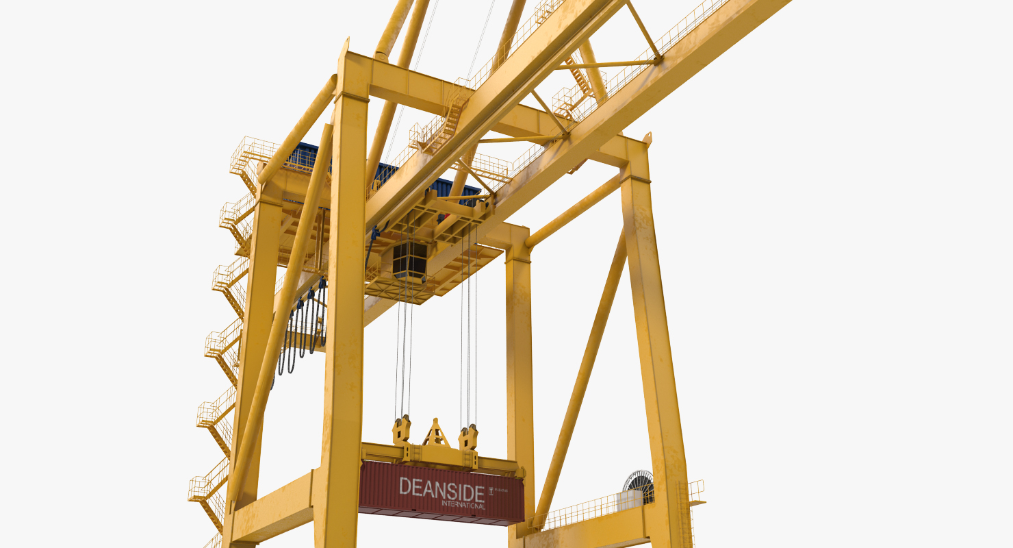 quayside container crane rigged 3d model