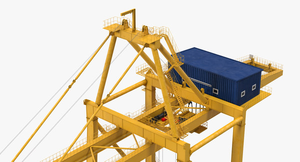 quayside container crane rigged 3d model