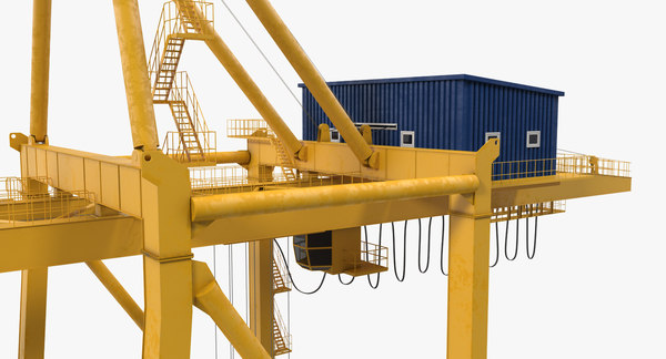 quayside container crane rigged 3d model
