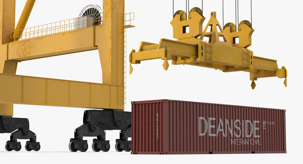 quayside container crane rigged 3d model