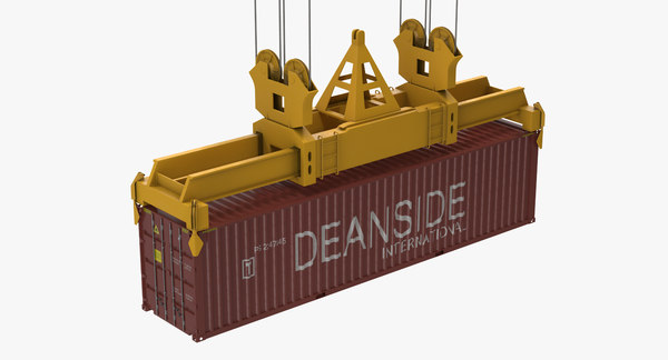 quayside container crane rigged 3d model