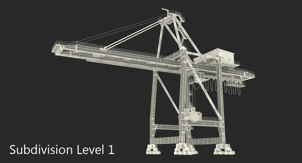 quayside container crane rigged 3d model
