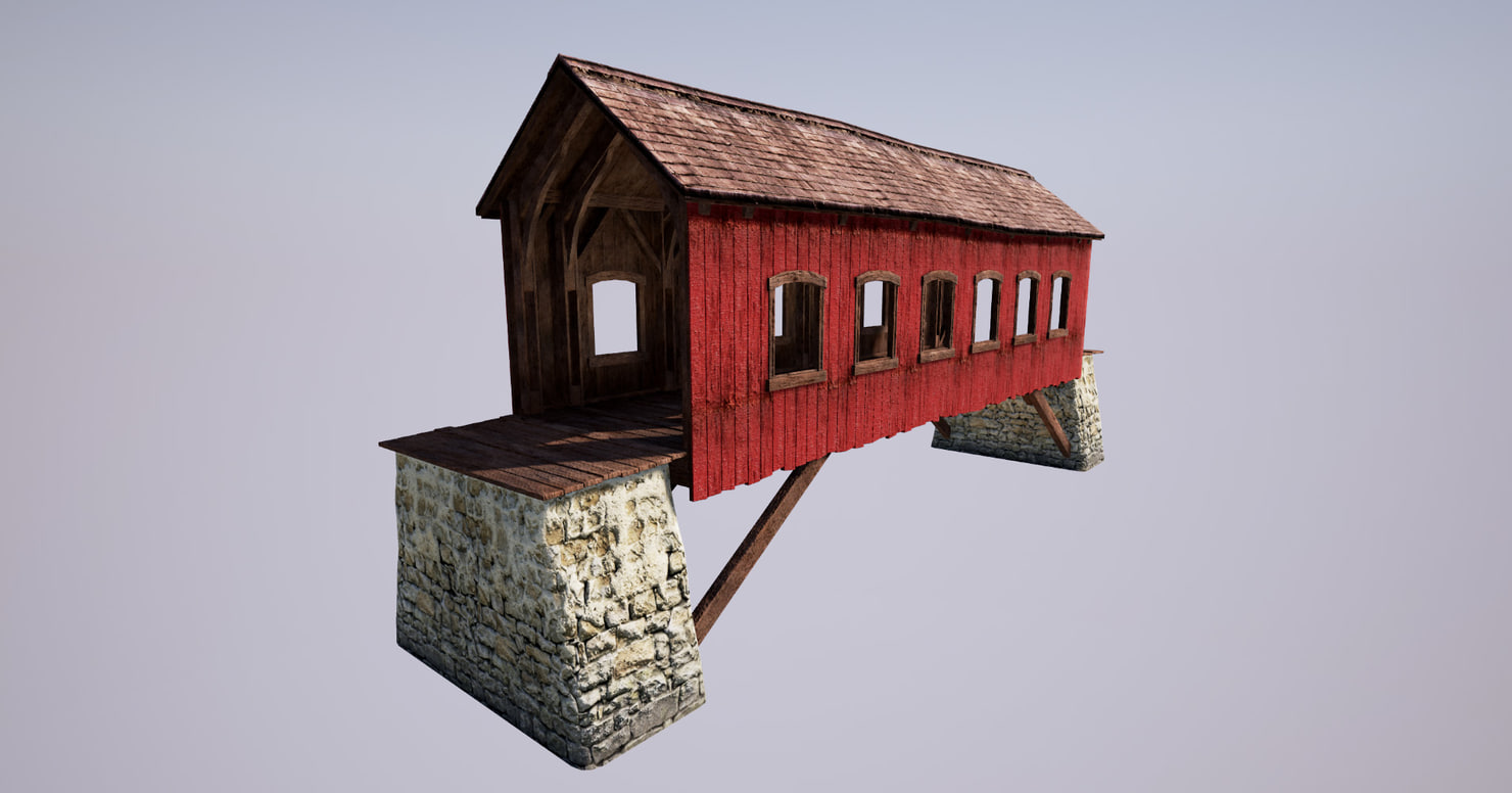 3d covered bridge model