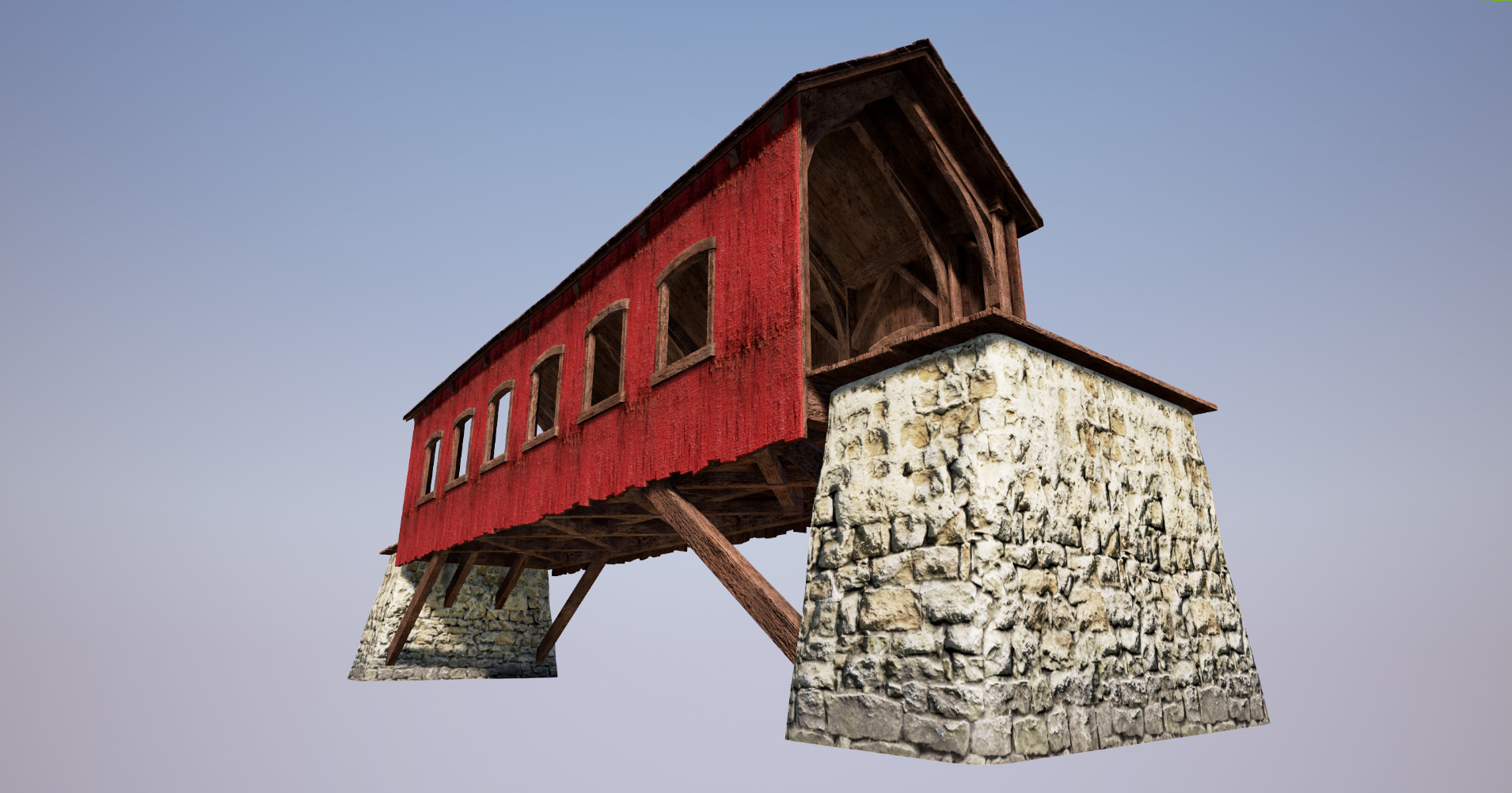 3d covered bridge model