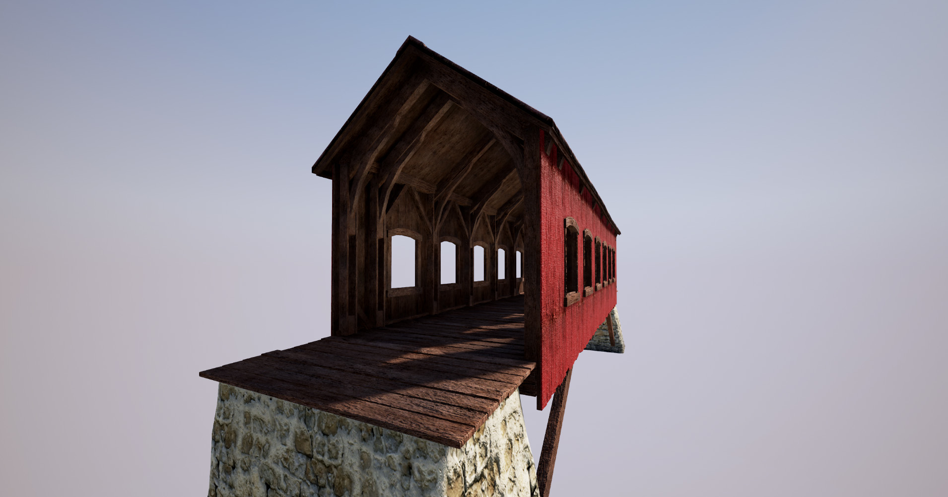 3d covered bridge model