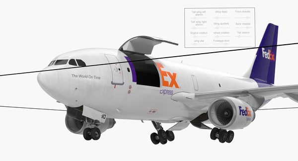 Aviões de carga Airbus A310 300F FedEx Express Rig Modelo 3D ...