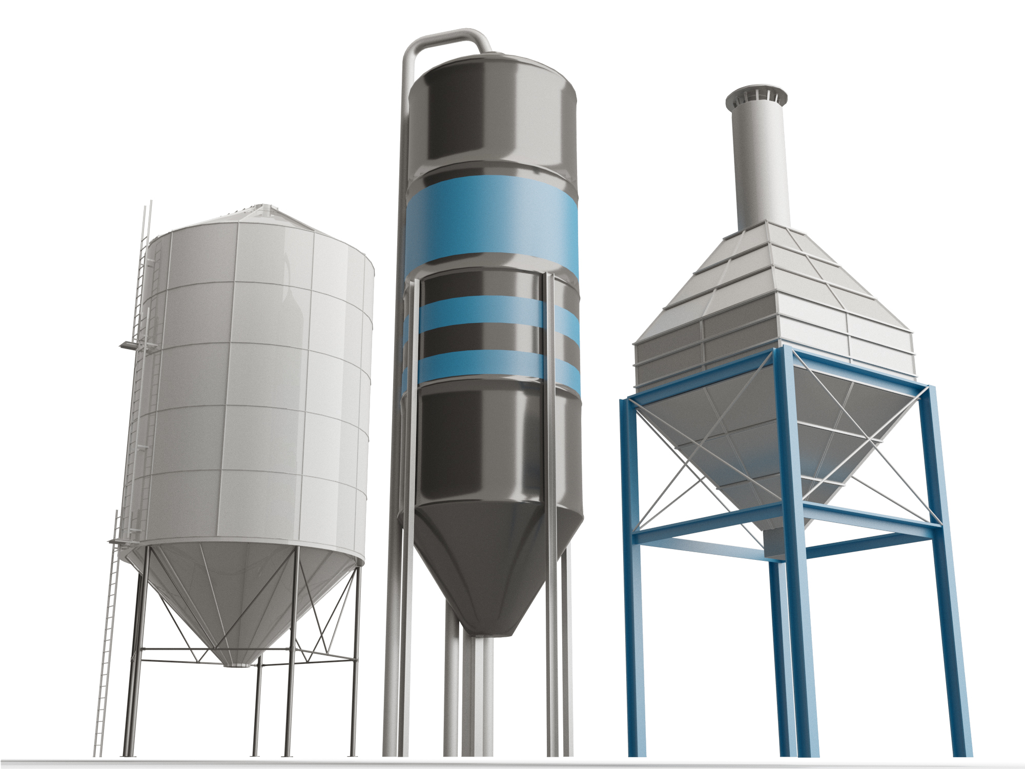 3d model silo set