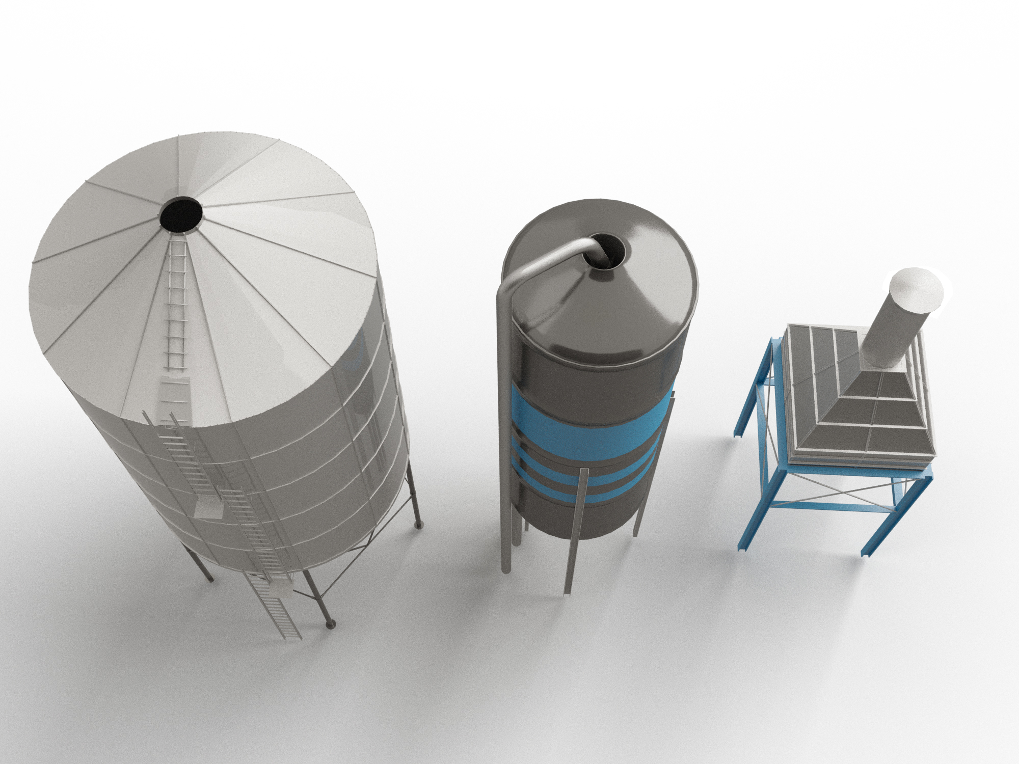 3d model silo set