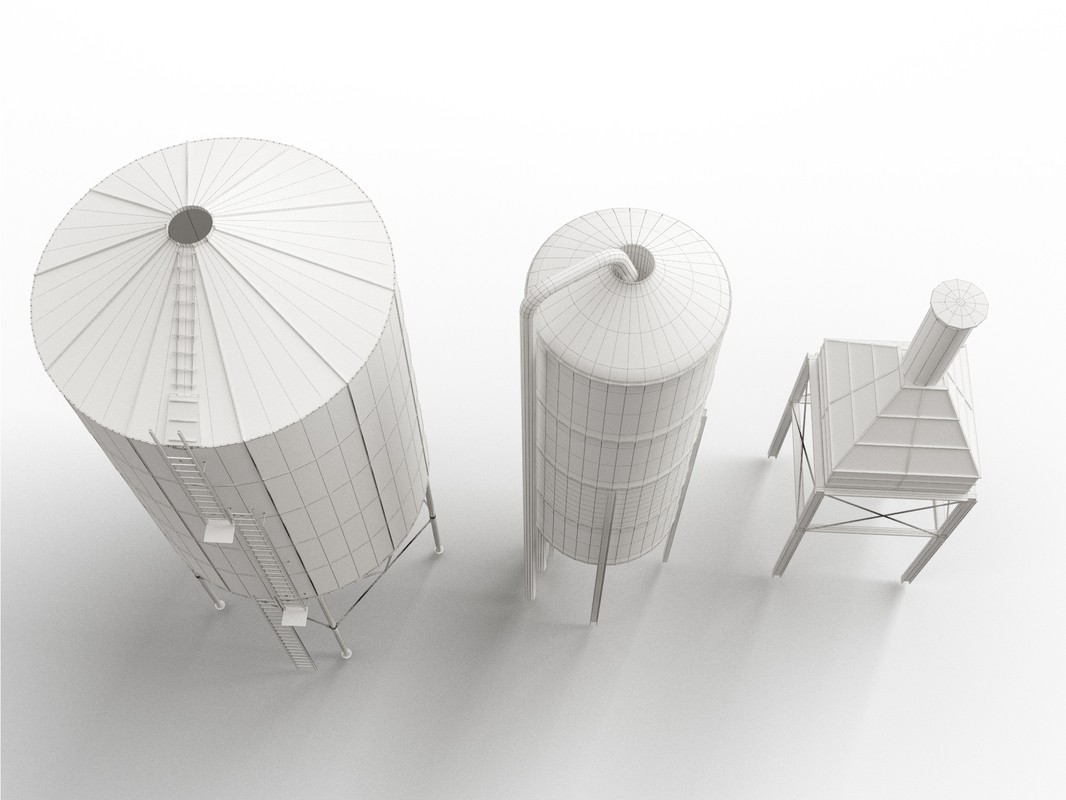 3d model silo set