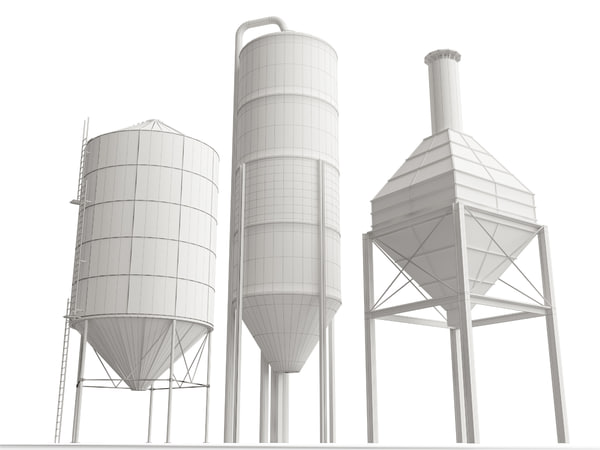 3d model silo set