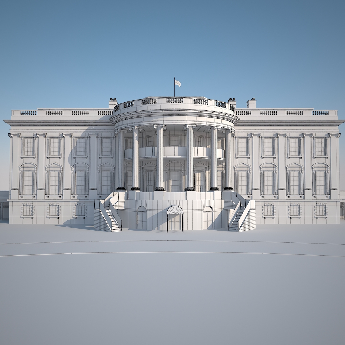 3d model white house u