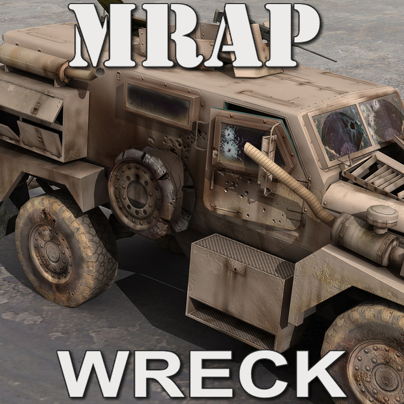 mrap damaged 3d model