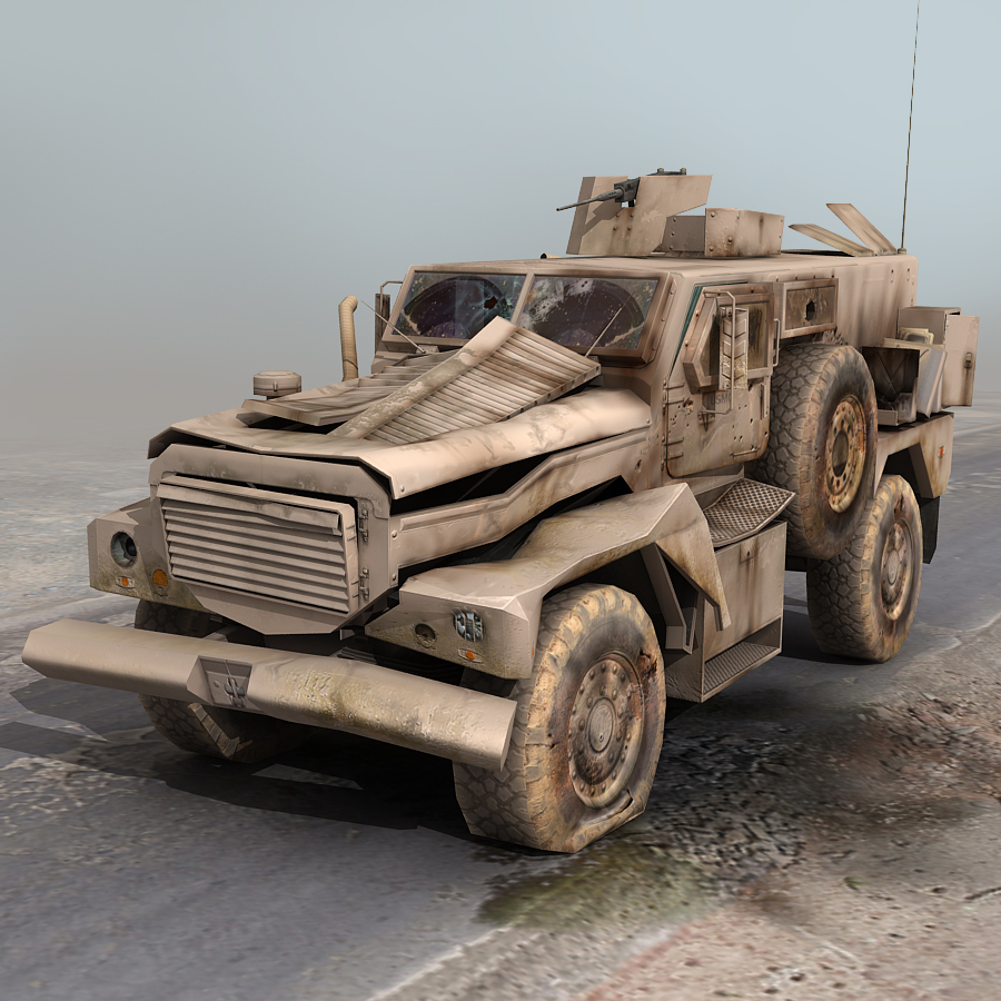mrap damaged 3d model
