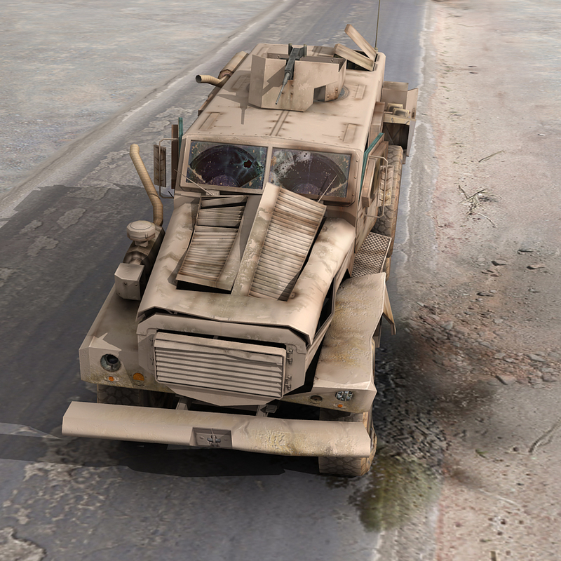 mrap damaged 3d model