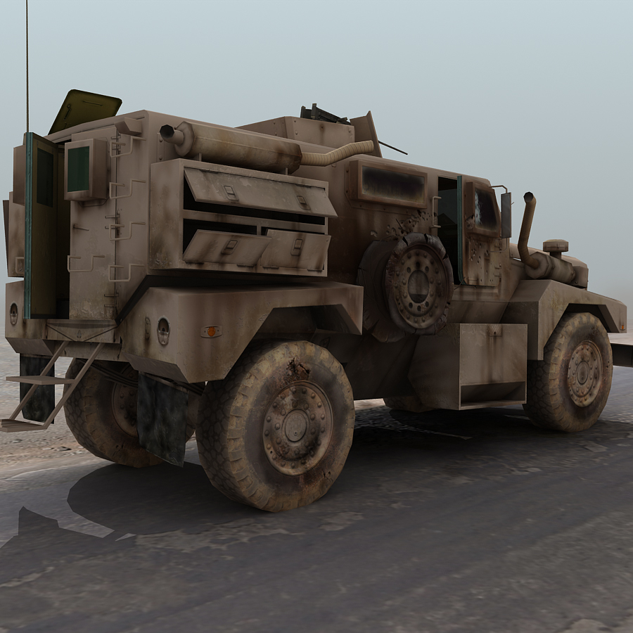 mrap damaged 3d model