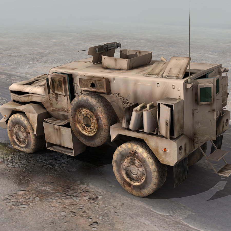 mrap damaged 3d model