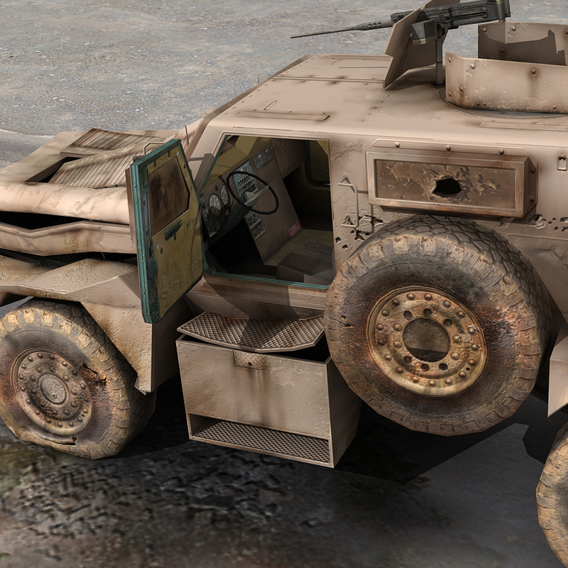 mrap damaged 3d model