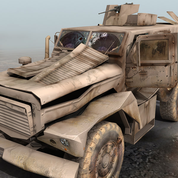 mrap damaged 3d model