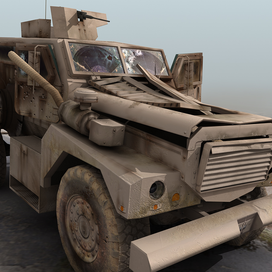 mrap damaged 3d model