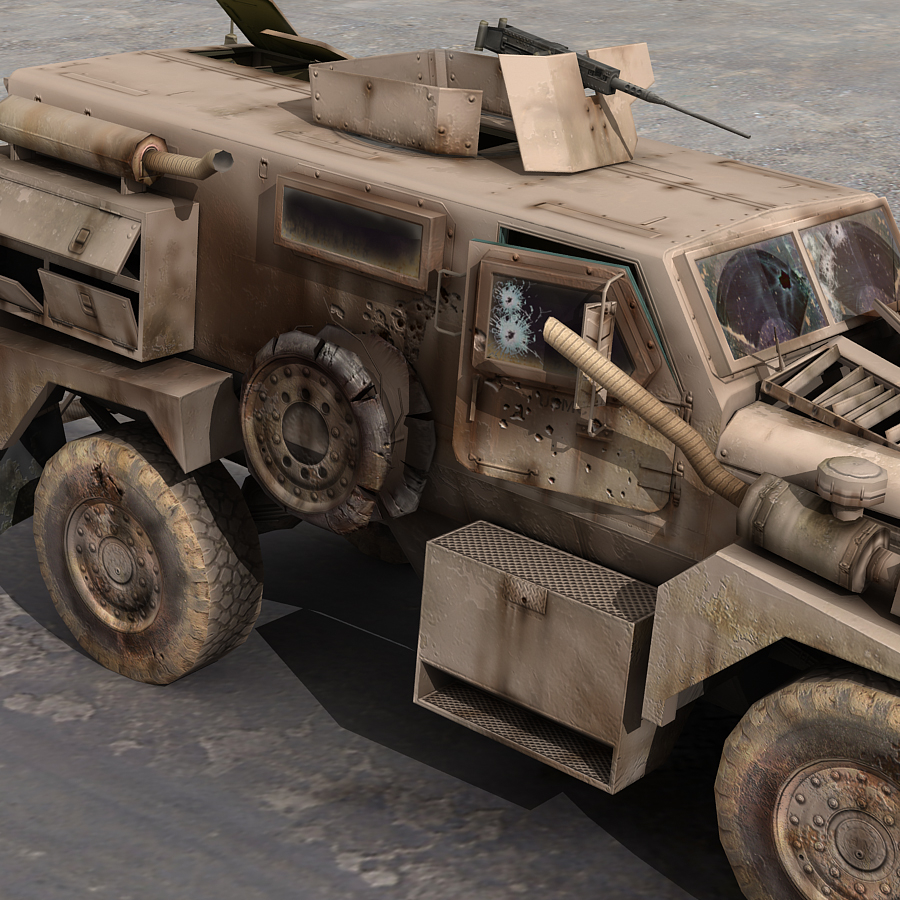 mrap damaged 3d model