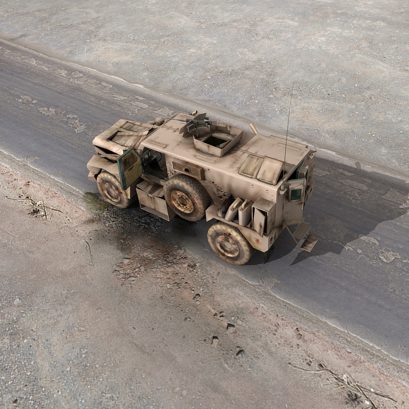 mrap damaged 3d model