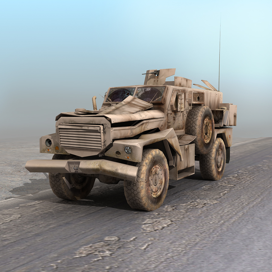 mrap damaged 3d model