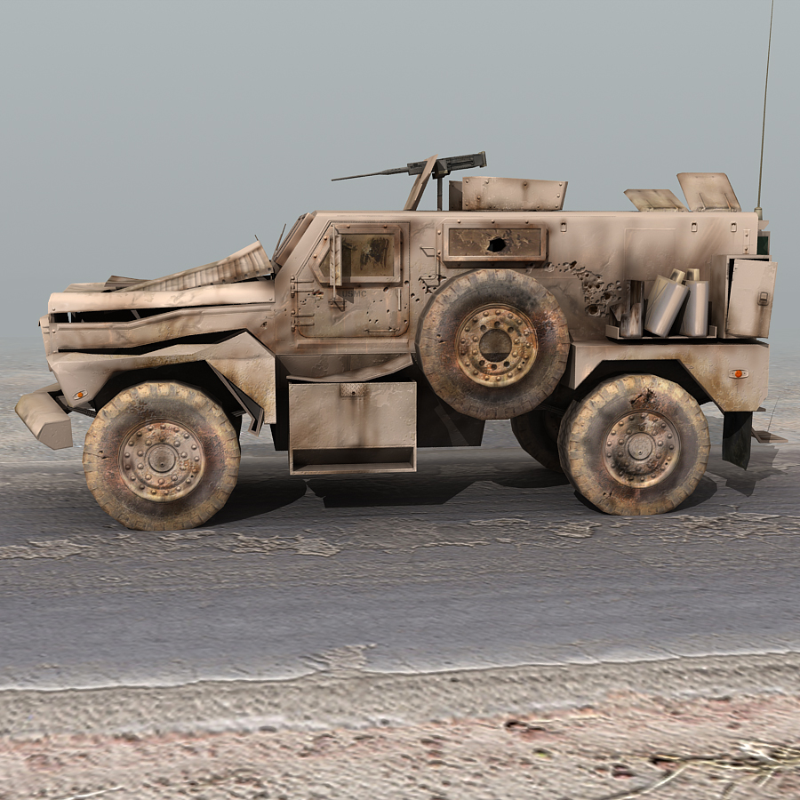 mrap damaged 3d model