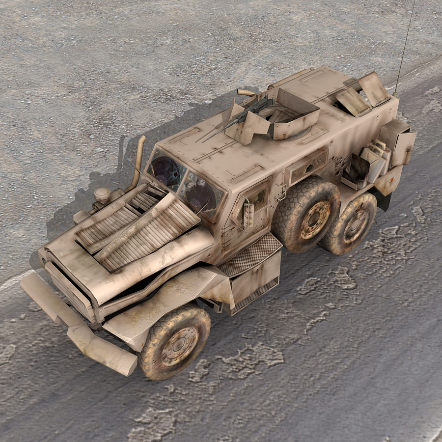 mrap damaged 3d model
