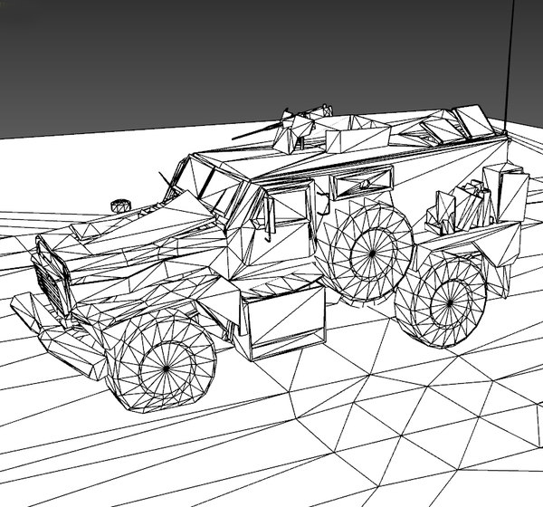 mrap damaged 3d model