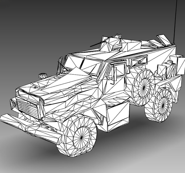 mrap damaged 3d model