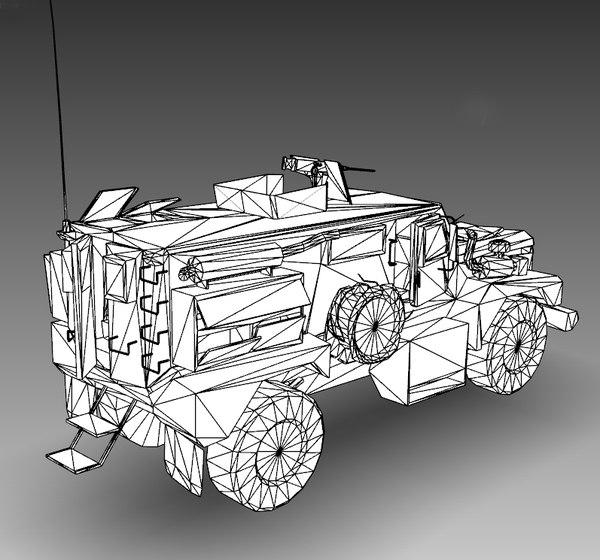 mrap damaged 3d model