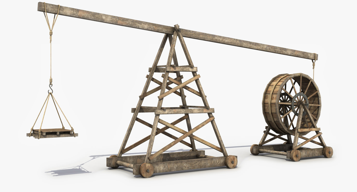 old wooden crane 3d model